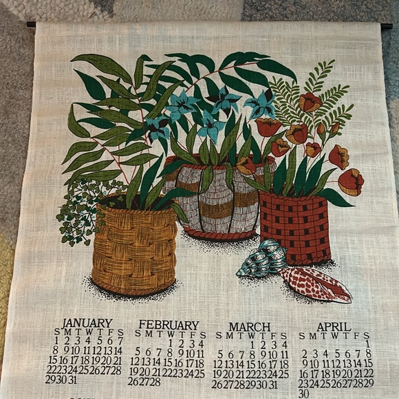 Vintage | Wall Decor | Vintage Linen Tea Towel Calendar | Poshmark